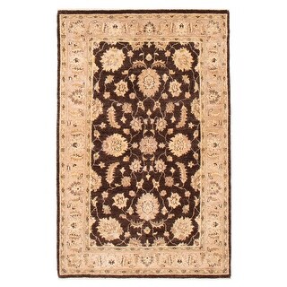 ECARPETGALLERY Hand-knotted Chobi Finest Brown Wool Rug - 4'0 x 6'2 ...