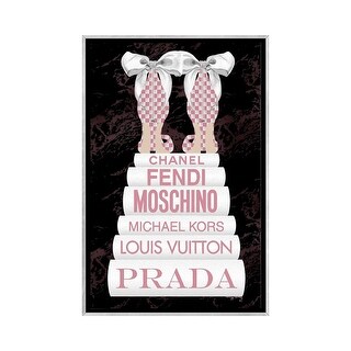 iCanvas "Blush & Silver Checkered Heels On Designer Book Stack" by ...