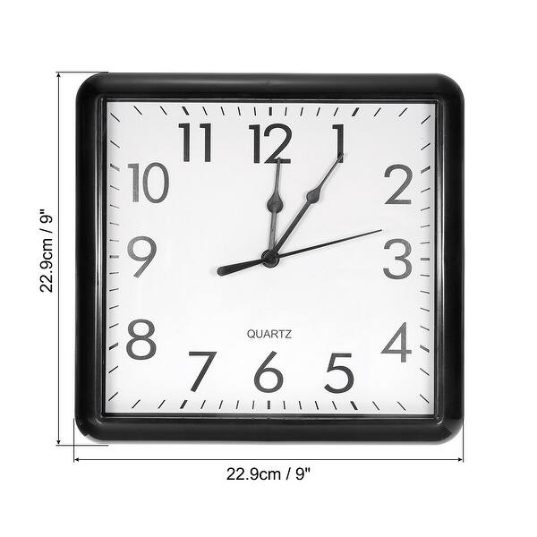 9x9 Inch Wall Clock, Quartz Battery Operated Silent Square Wall Clocks ...