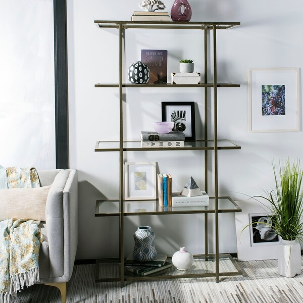 SAFAVIEH Francis 5 tier Gold Clear Etagere 40 x 18 x 72 On Sale Bed Bath Beyond 21185355