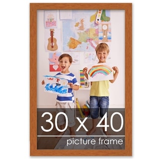 30x40 Traditional Honey Pecan Wood Picture Frame - Complete with Frame ...