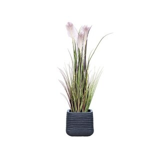 Artificial Reed Grass 54.57" fake grass in a black planter Lavender ...