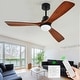 Moasis 52 inch Walnut Wood Ceiling Fan Light with Remote Control,LED 3 ...