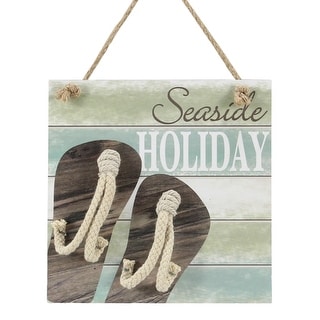 Flip Flop Sandals Seaside Christmas Holiday Slatted Wall Sign - Green ...