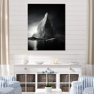 Designart "Grey Iceberg Frozen Illumination" Iceberg Canvas Prints ...