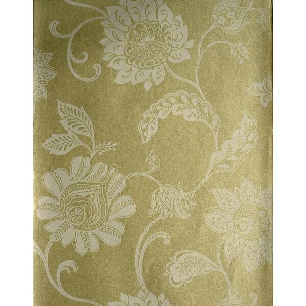 Jacobean Gold Pinkham Wallpaper - 20.5in x 396in x 0.025in - Bed Bath ...