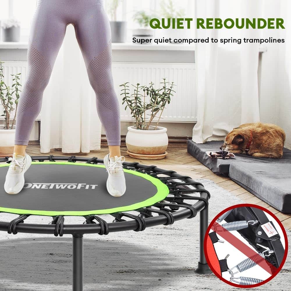 42" Rebounder Trampoline for Adults, Silent Mini Trampoline w ...