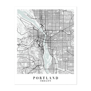 Portland Oregon Maps Minimal Art Print/Poster - Bed Bath & Beyond ...