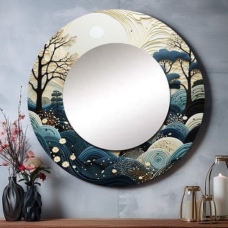 Designart "Japon Art Blue Serene Zen Minamlism Landscape IV" Japanese ...