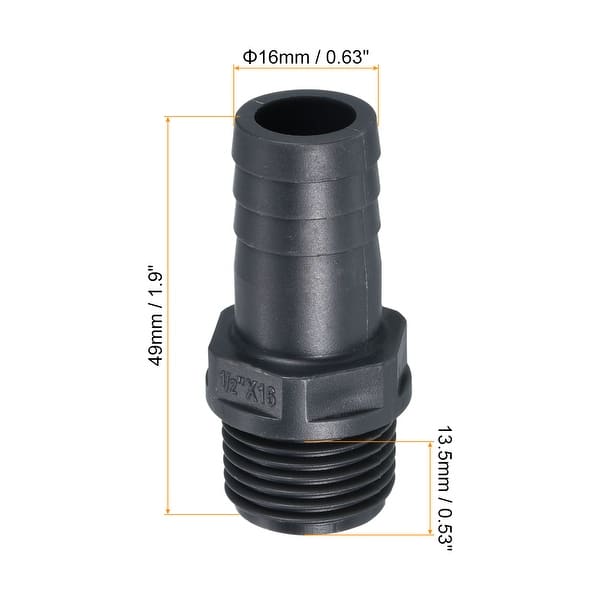 UPVC Barb Hose Fitting Barbed G1/2 Male Thread Pipe Connector Adapter ...