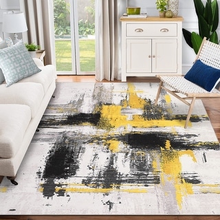 Modern Abstract Area Rugs Machine Washable Rug - Bed Bath & Beyond ...