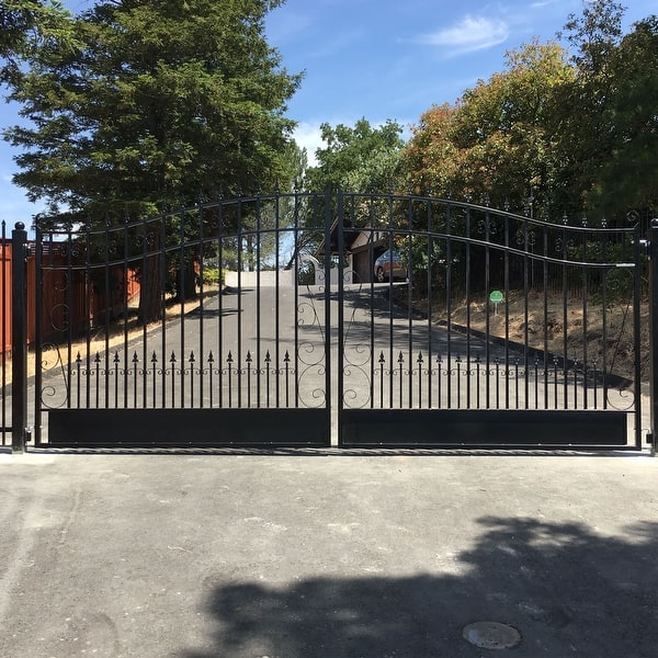 ALEKO Venice Style Dual Swing Steel Driveway Gate 14 ft with ETL Gate ...