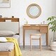 Natural Solid Beech Wood Makeup Stool, Vanity Dressing Stool, Dining ...