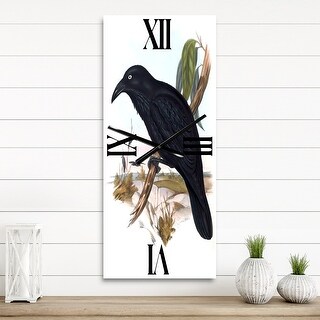 Designart 'Vintage Australian Birds VI' Traditional Metal Wall Clock ...