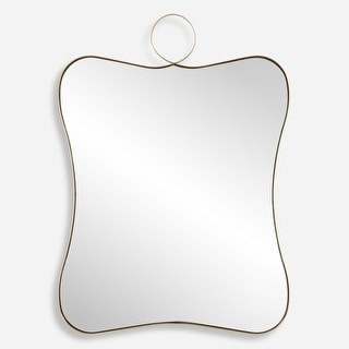 Curved Silhouette Framed Vanity Mirror 33" Antique Brass Finish - Bed ...