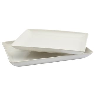 Denmark 2PC White Rectangular Platter Set - Blanc de Blanc Collection ...