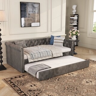Christopher Knight Home - Augusta Velvet Upholstered Tufted Daybed with ...