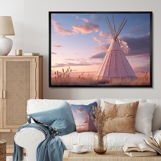 Designart "Purple Native Tipi Dreamcatcher Whispers II" Native American ...