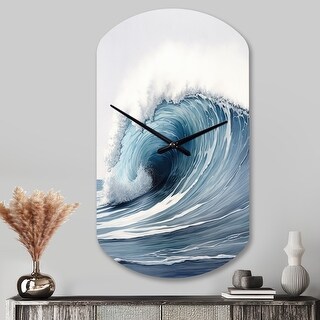 Designart - Ocean Wave Movement III - Modern Beach Large Wall Clocks ...