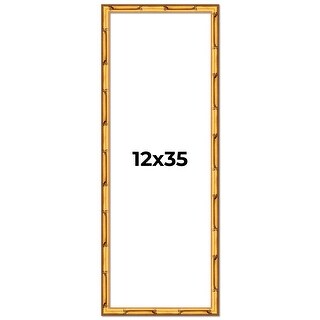 12x35 Frame Gold Bamboo Solid Wood Picture Frame | 1 Inch Moulding ...