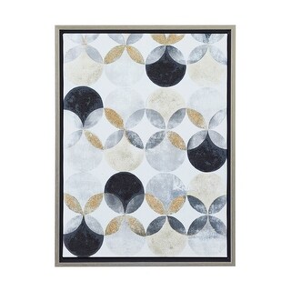 Canvas Geometric Framed Wall Art with Silver Frame - Gray - The ...