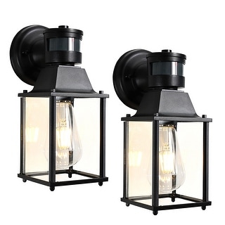 Motion Sensor Outdoor Wall Lantern Motion Activated Porch Light 2 Pack ...