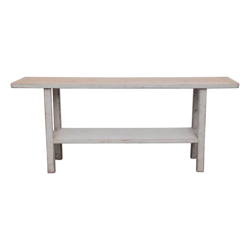 Artissance Reclaimed Wood Song Console Table w/Shelf, 71" Long, Off ...