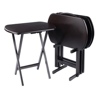 Corbett 4 Snack Tables with Stand Coffee Finish - Bed Bath & Beyond ...
