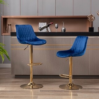 Set of 2 Bar Stools,With Chrome Footrest and Base Swivel Height ...