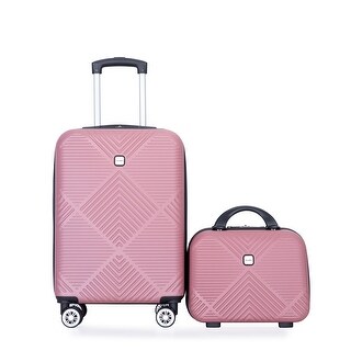 20" Carry On Luggage & 14" Mini Cosmetic Cases Luggage Set ABS ...
