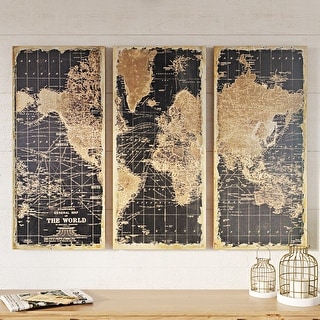Stanford World Map Wall Decor (Pack of 3) - Bed Bath & Beyond - 14352094