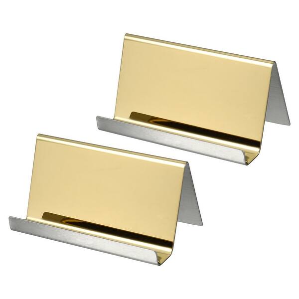 2Pcs Business Card Holder Reflective Desktop Name Cards Display Stand ...