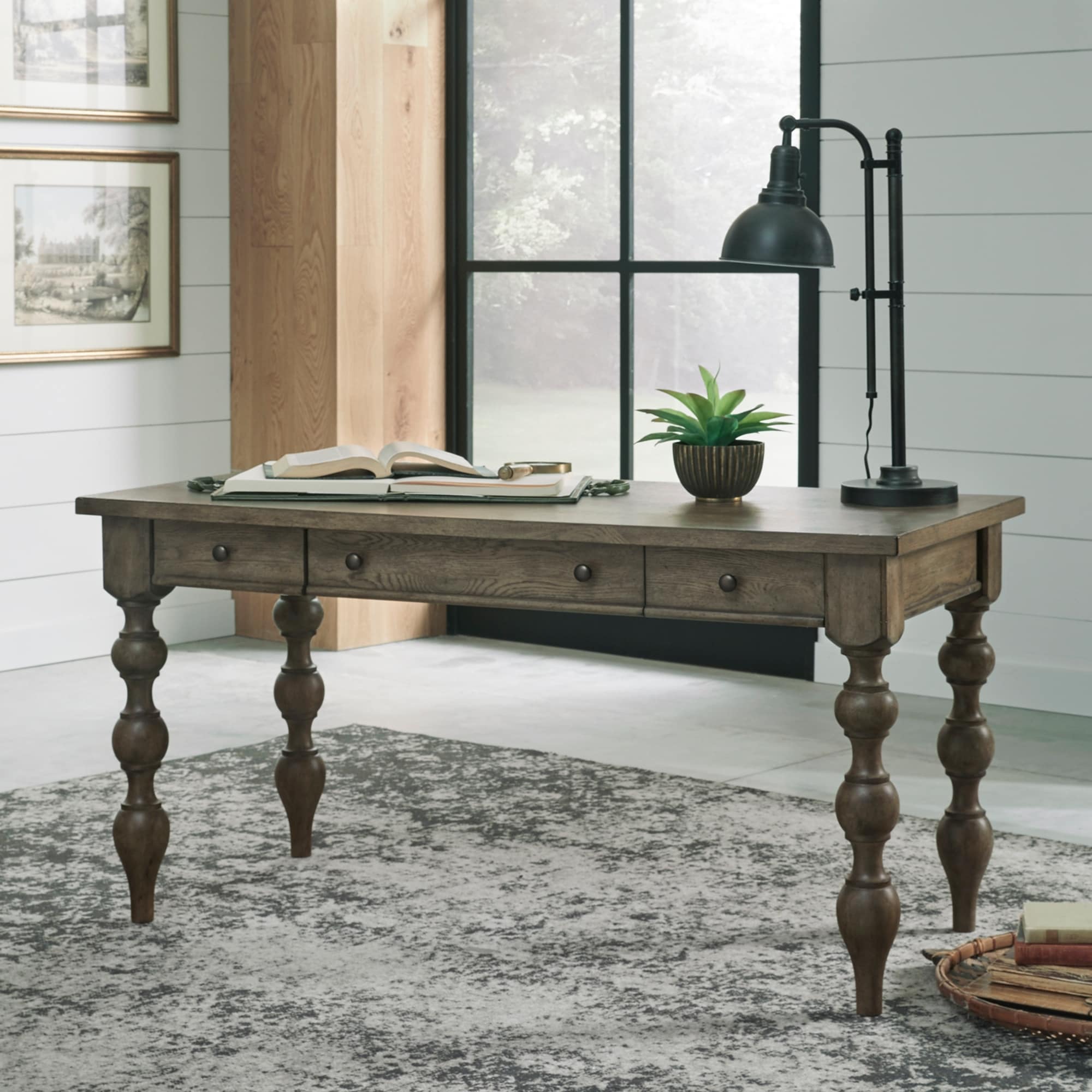 Americana Farmhouse Dusty Taupe Writing Desk - On Sale - Bed Bath ...