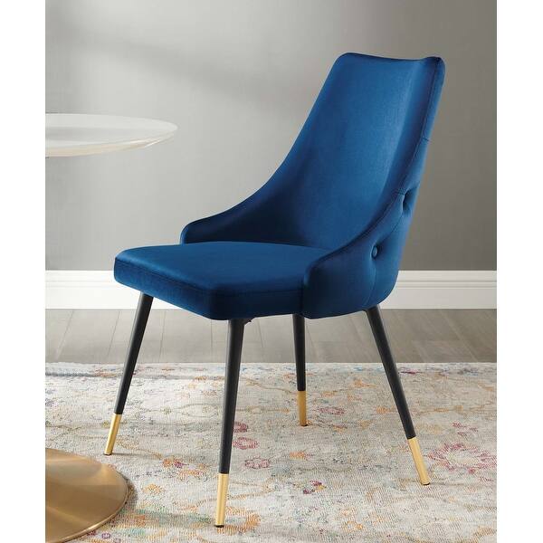 Borden Modern Blue Velvet Upholstered Barrel Back Dining Chair with ...