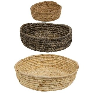 3/Set Corn Husk Rope Basket Trays - 11.5" in diameter by 3.25" - Bed ...