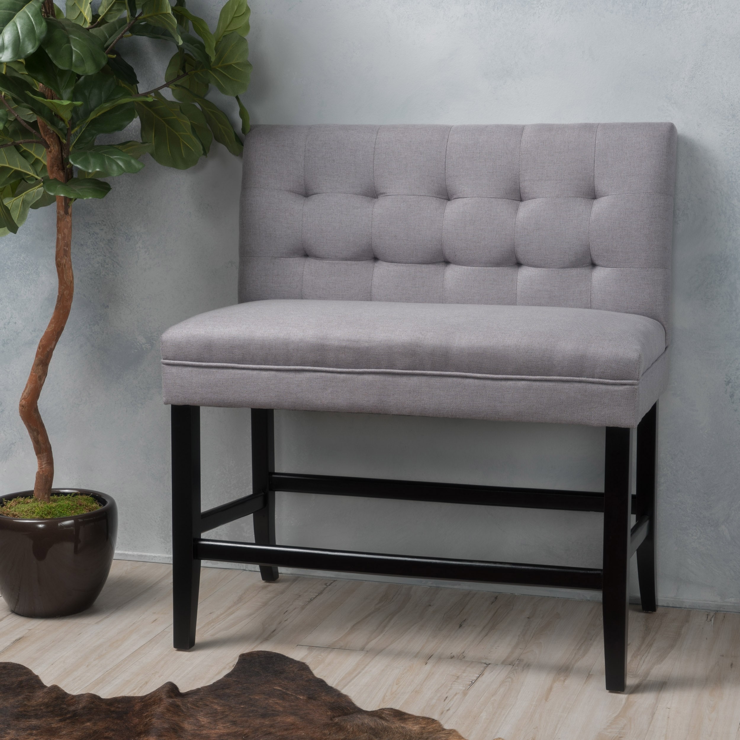 Kenan 29 inch Tufted Fabric Barstool Dining Bench by Christopher Knight Home On Sale Bed Bath Beyond 14058998