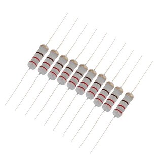 Unique Bargains 10 Pcs Through Hole 350V 220 Ohm Carbon Film Resistors ...