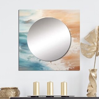 Designart "Modern Blue And Beige Sand Aerial View I" Coastal Wall ...