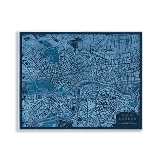 Stupell Blue Detailed London Map Wall Plaque Art Design By Phillipa ...
