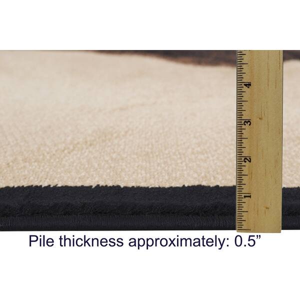 HR Nature Pattern Lodge Cabin Area Rug with Abstract Design in ...