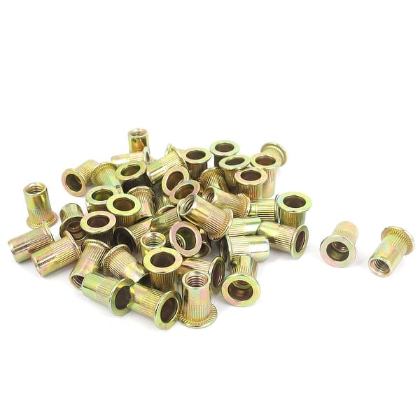 50 Pcs M6x1mm Flat Head Blind Rivet Nut Insert Nutserts 15mm Length ...