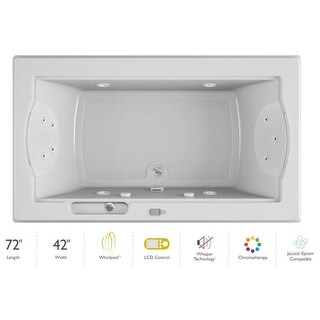 Jacuzzi 72" x 42" Fuzion Drop In Luxury Whirlpool Bathtub with 14 - Bed ...