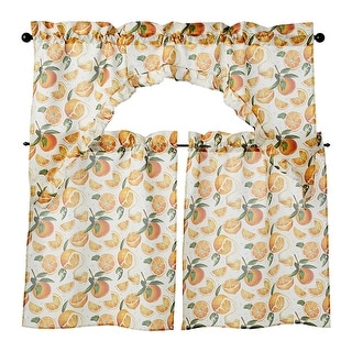 European Kitchen Curtain Set, Swag 60x36, Tiers 30x36 Inches - Bed Bath ...