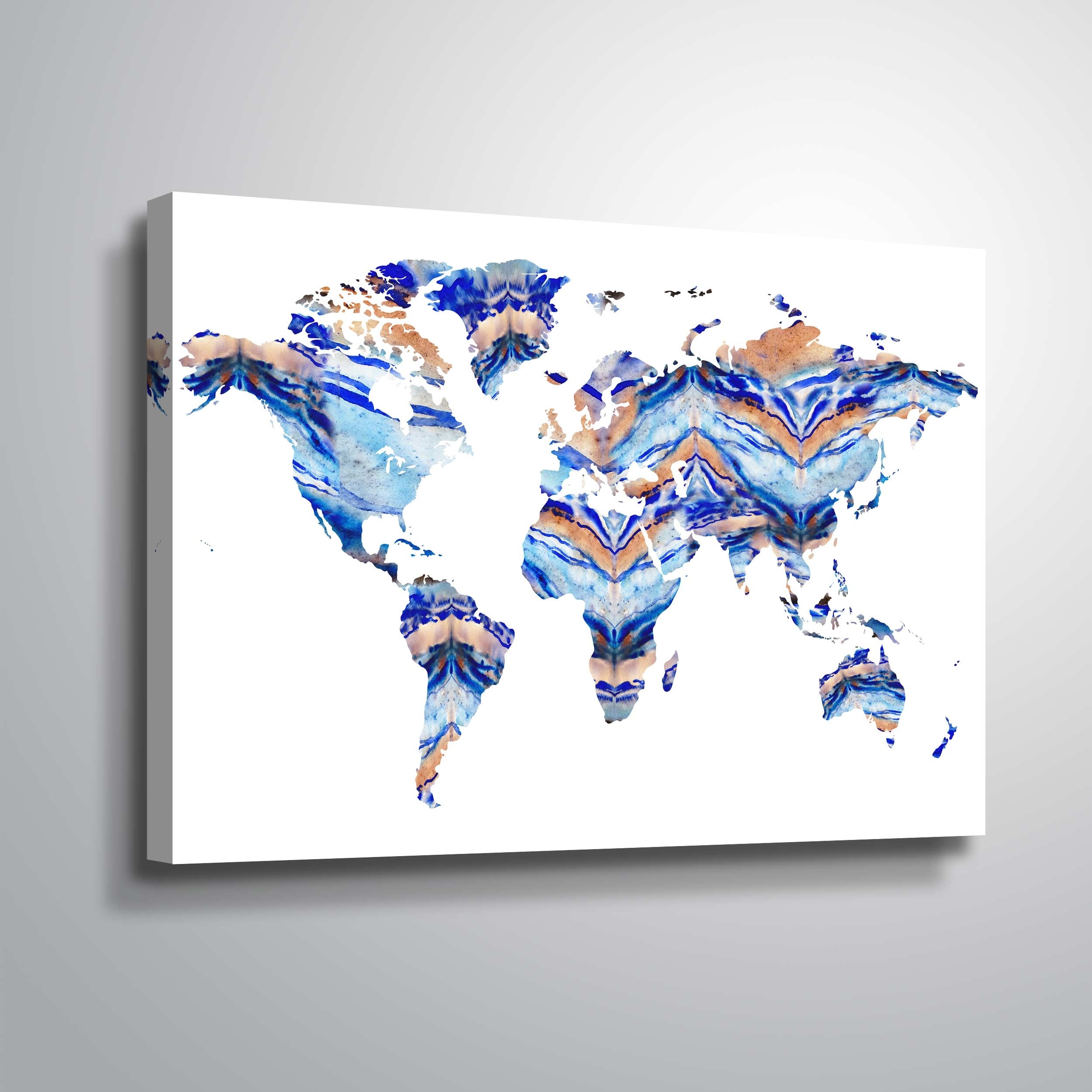 watercolor rainbow world map by Irina Sztukowski Gallery Wrapped Canvas ...