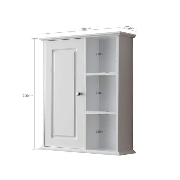 White Wall Cabinet 3-tier Waterproof Cabinet Hanging Storage Cabinet ...