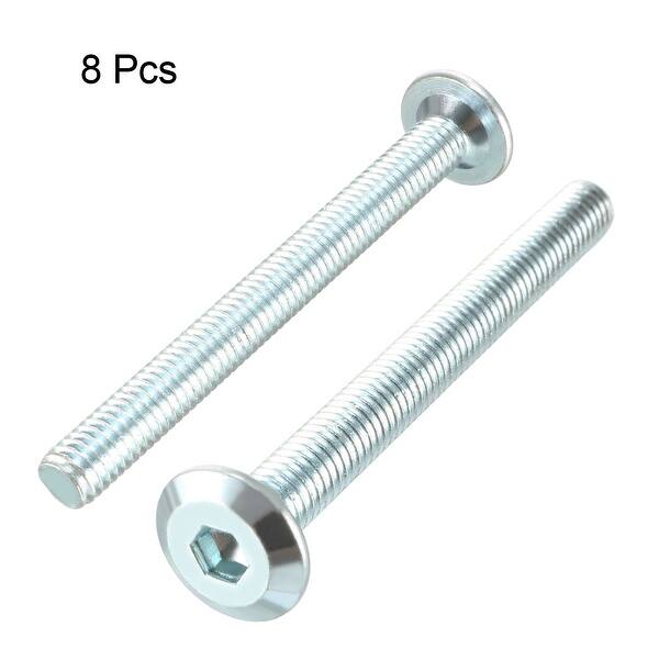 M6x60mm Hex Socket Head Screws Fastener Zinc Plated 8pcs - Silver Tone ...