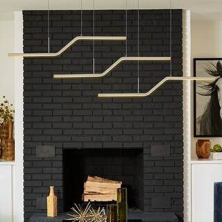 24W Polished Nickel Chandelier Fixtures,Modern Dimmable LED Hanging ...