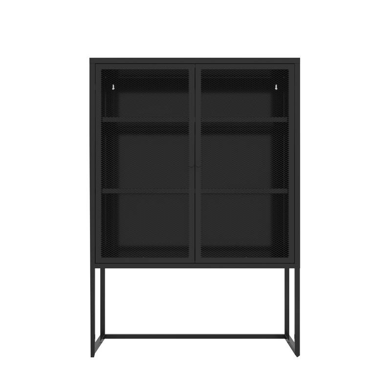 Black Storage Cabinet With Doors Modern Black Accent Cabinet Free Standing Cabinet Buffet