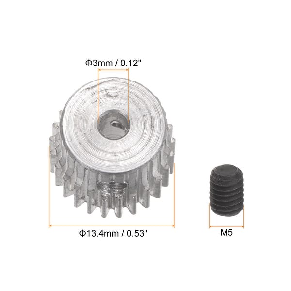 2x Step Spur Gear 3mm Inner Hole 25T Mod 0.5 Aluminum Alloy Motor Gear ...