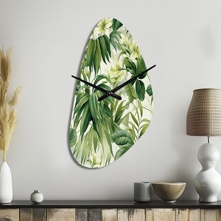 Vintage Jungle - Plants Wall Clocks in Asymmetrical Fall Shape ...